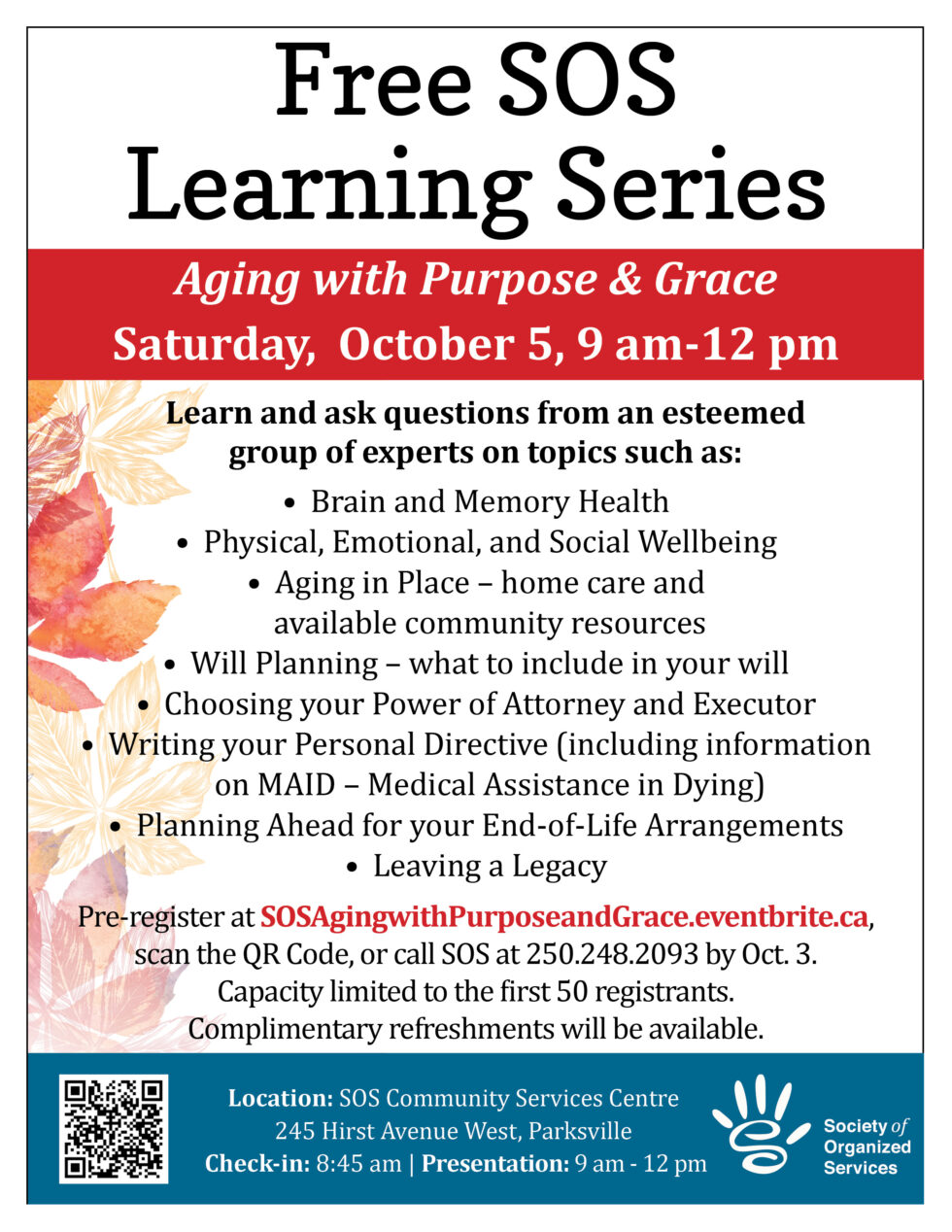 SOS Learning Series: Aging with Purpose & Grace - SOS - Society of ...