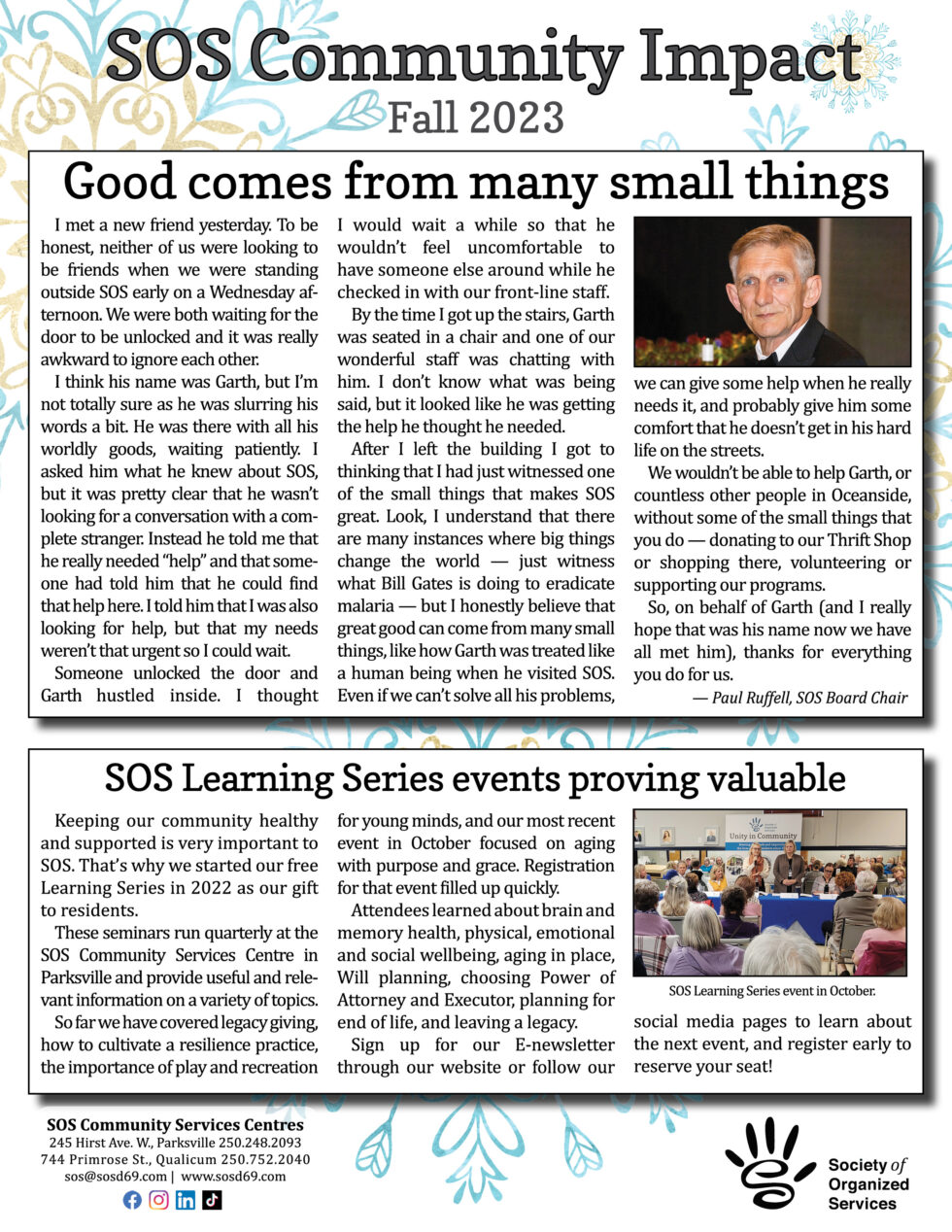 SOS Fall 2023 Impact Report - SOS - Society of Organized Services