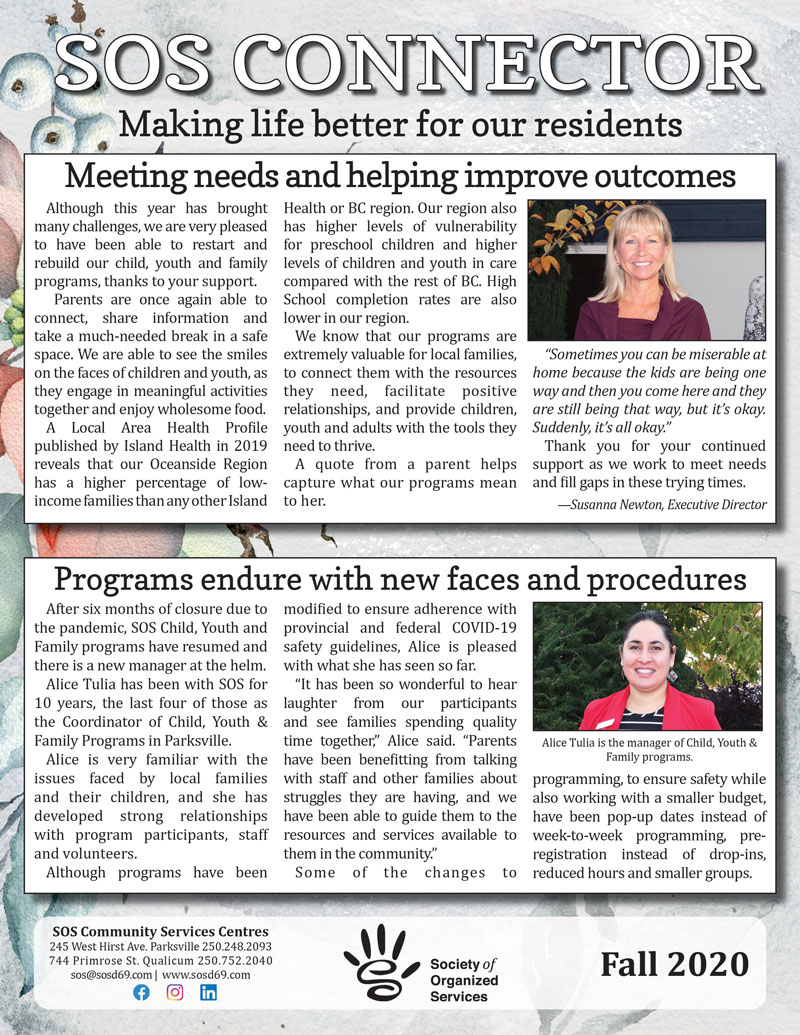 SOS Fall Newsletter - SOS - Society of Organized Services