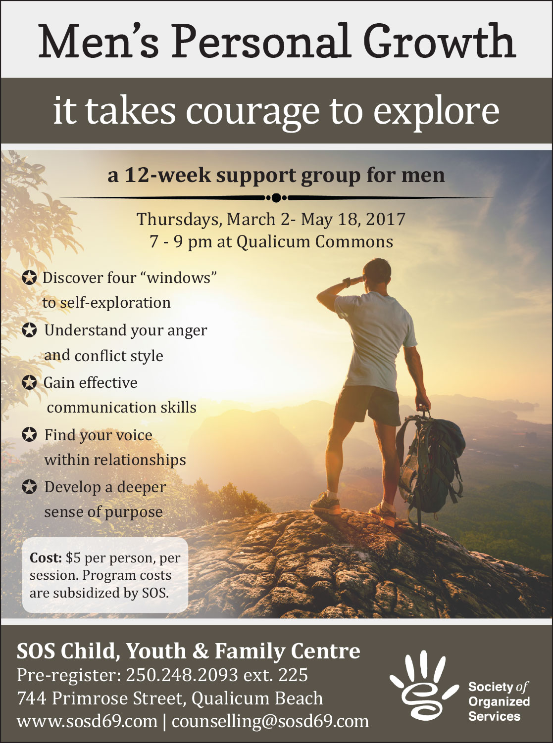 Men's Personal Growth in March - SOS - Society of Organized Services