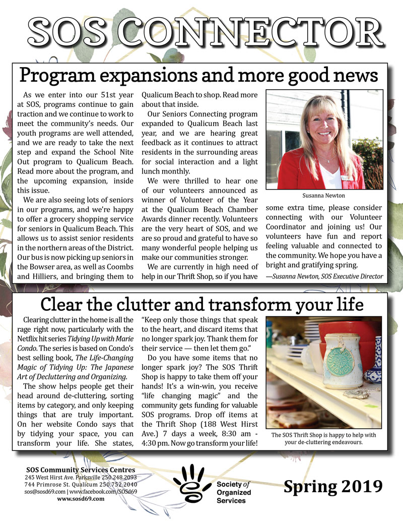 SOS Spring Newsletter - SOS - Society of Organized Services