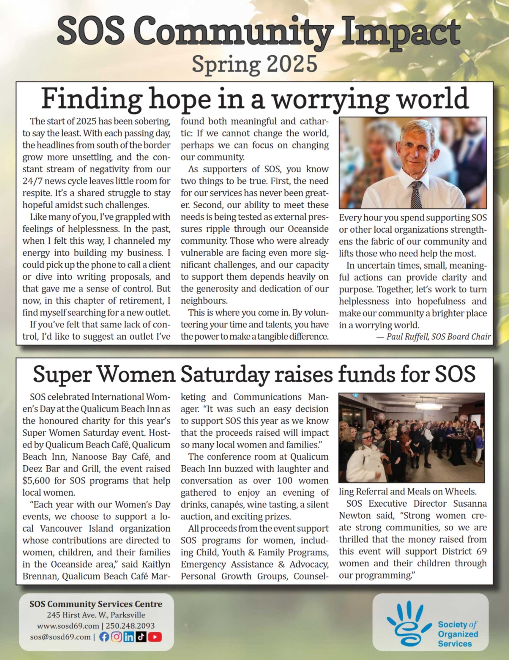 Spring 2025 Impact Report - SOS - Society of Organized Services